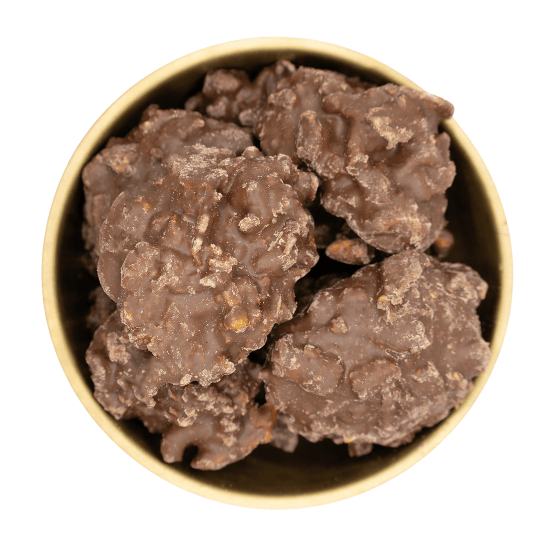 Milk Chocolate Pretzel Chip Clusters | Lolli and Pops