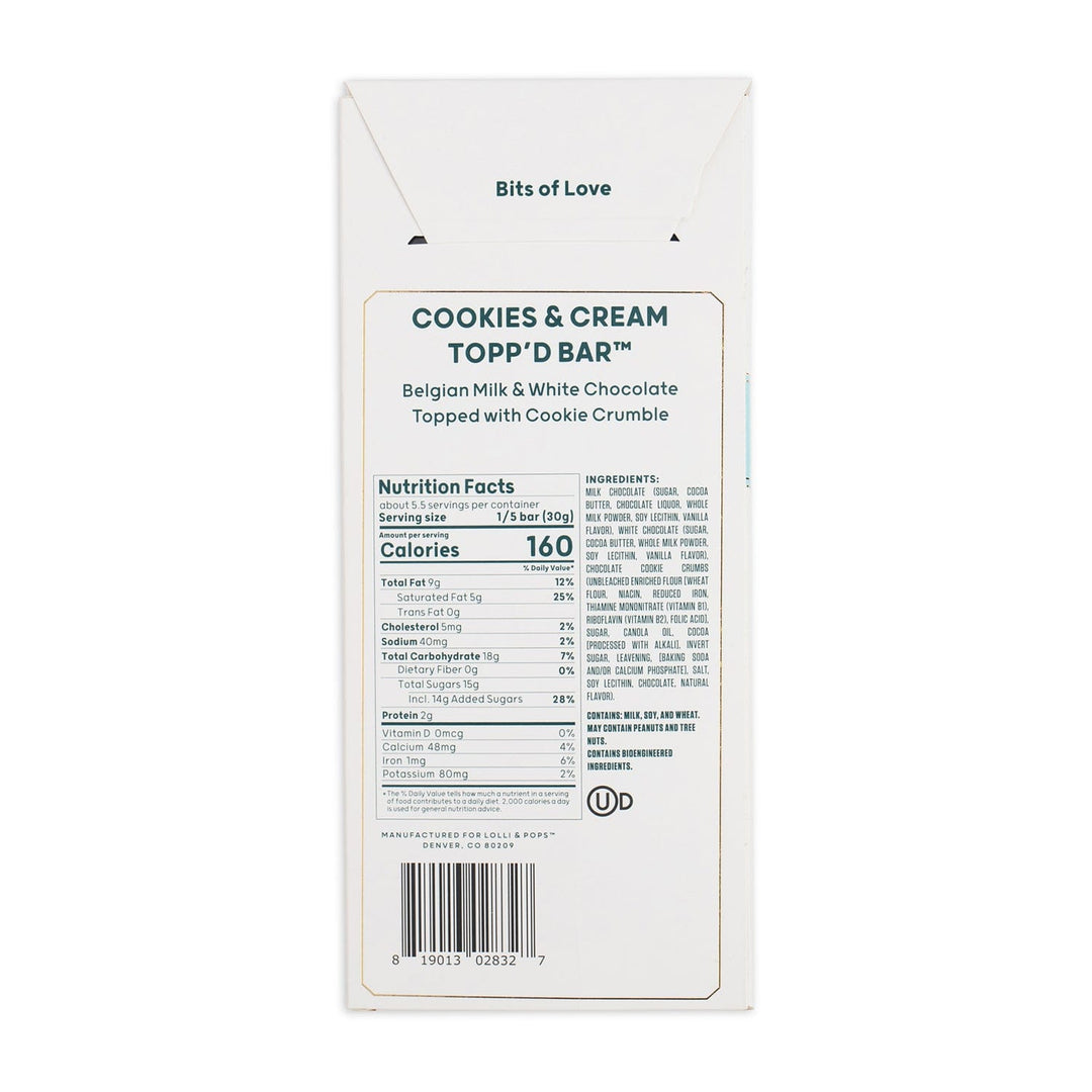 Lolli and Pops Cookies & Cream Topp'd Bar